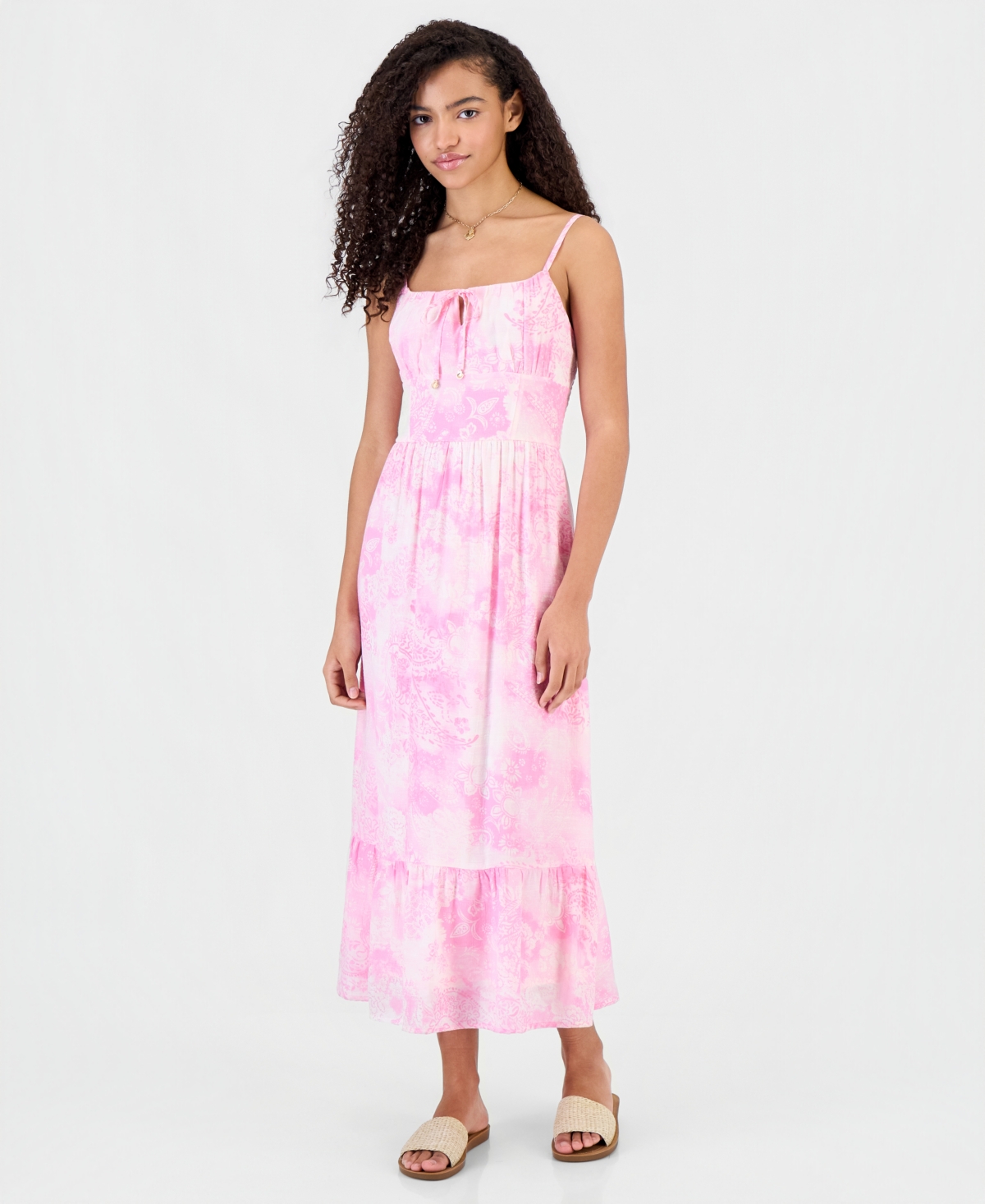 Click here for Sincerely Jules Juniors Printed Tiered Midi Dress... prices