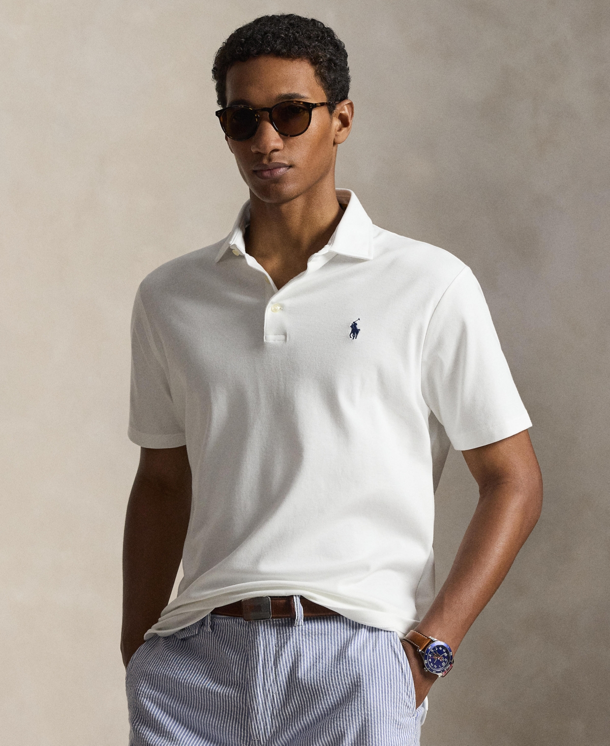 Click here for Polo Ralph Lauren Mens Classic-Fit Polo Shirt - Wh... prices