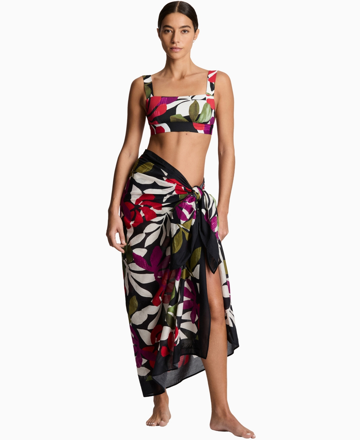 Click here for Lauren Ralph Lauren Womens Printed Border Swim Par... prices