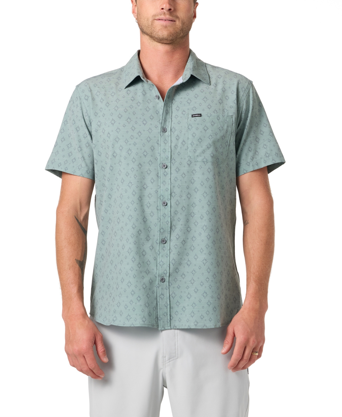 Click here for ONeill Mens Printed Short-Sleeve Shirt - Sage prices