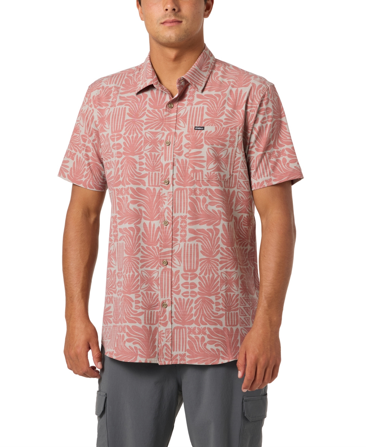 Click here for ONeill Mens Printed Short-Sleeve Shirt - Khaki prices