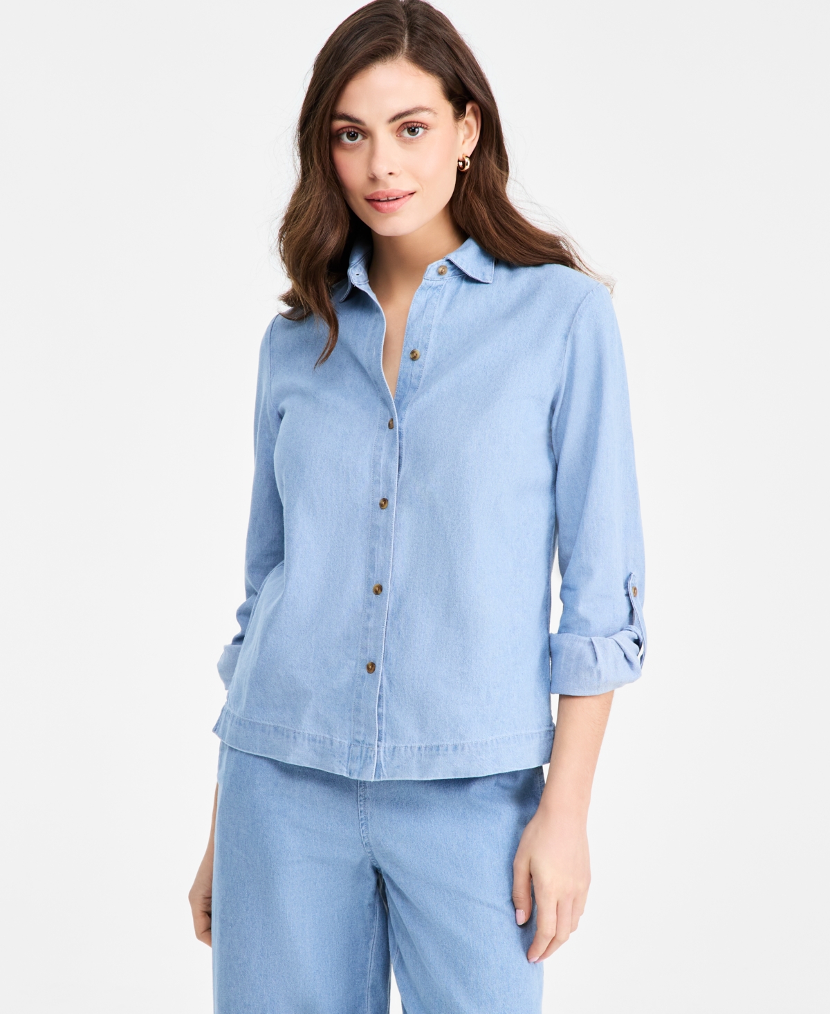 Click here for Jones New York Womens Long-Sleeve Button Down Shir... prices