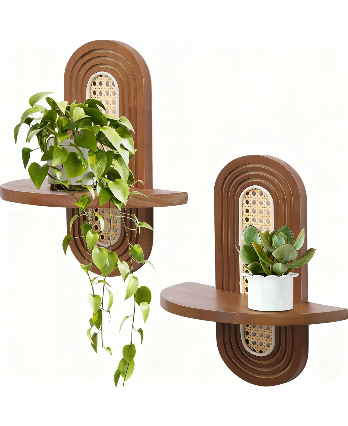 Click here for Yigii Bohemian Rattan Floating Shelves - Stylish D... prices