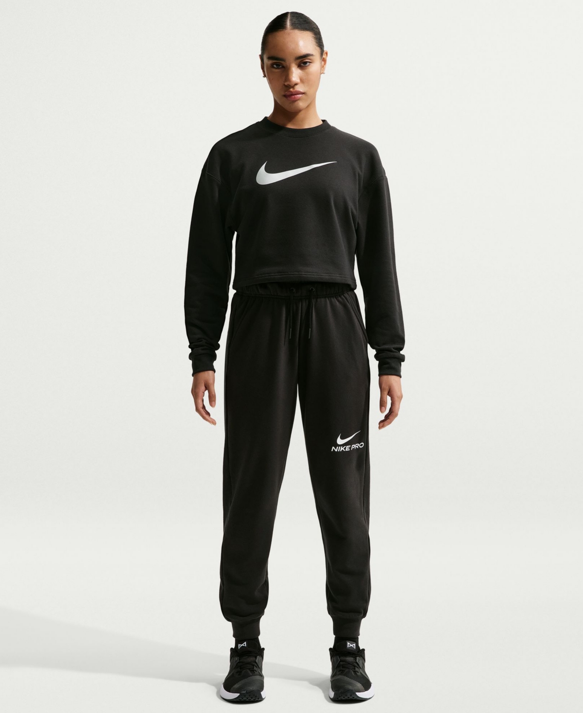 Click here for Nike Pro Womens Dri-fit French Terry Pants - Black prices