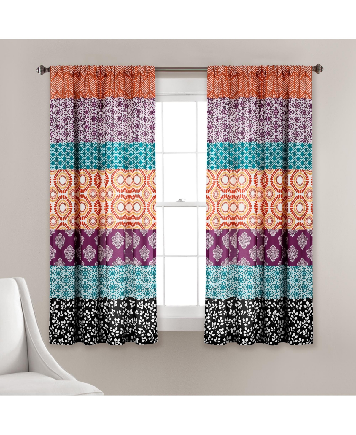 Click here for Lush Decor Bohemian Stripe Window Curtain Panels... prices