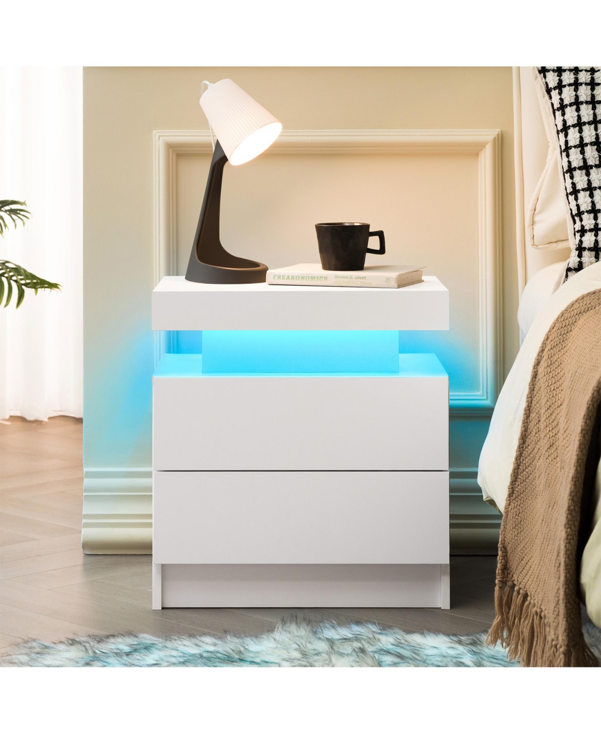 Click here for Rainsken Led Nightstand with 2 Drawers  Bedside Ta... prices