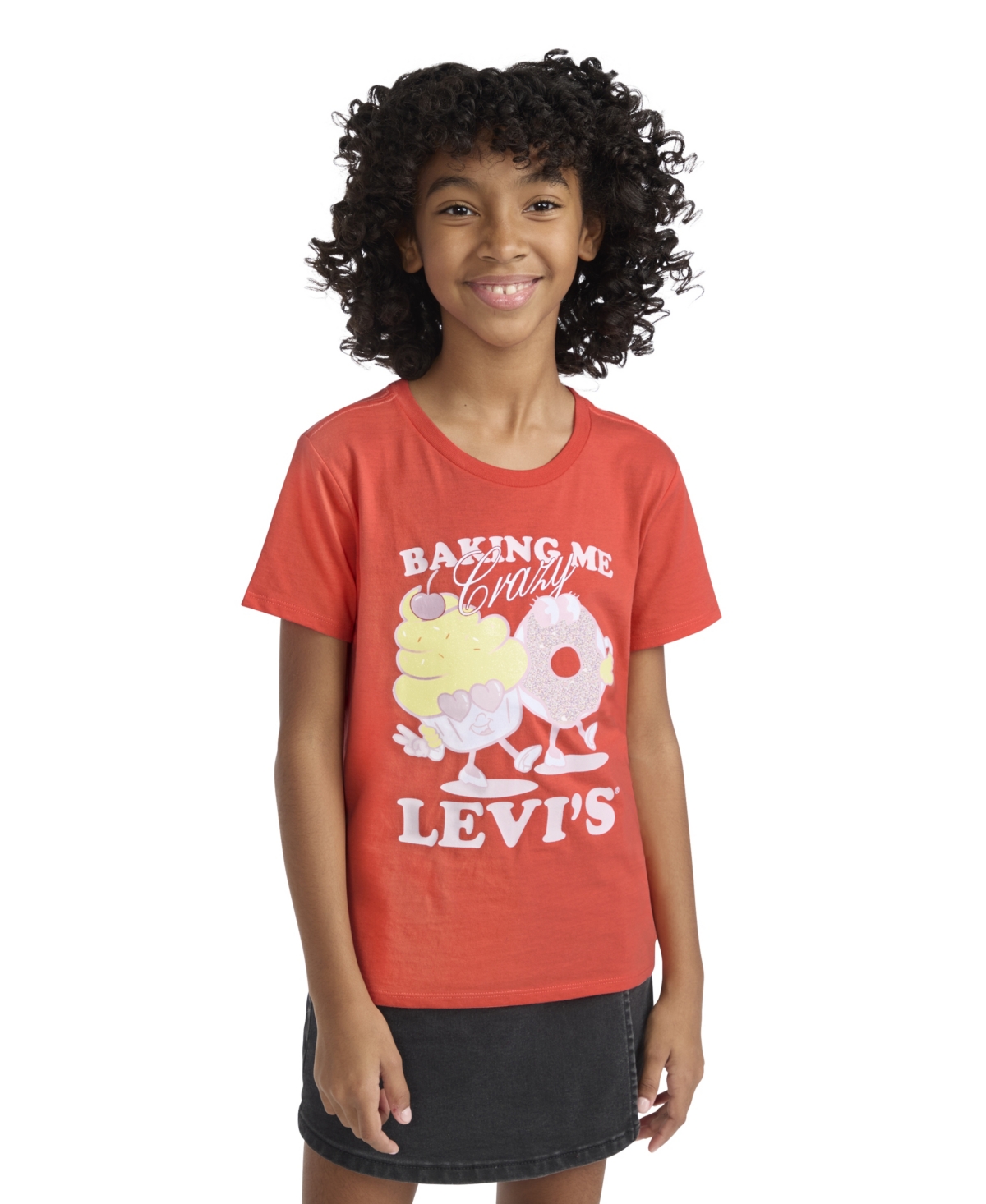 Click here for Levis Girls 7-16 Round Neck T-Shirt - Bright Red prices