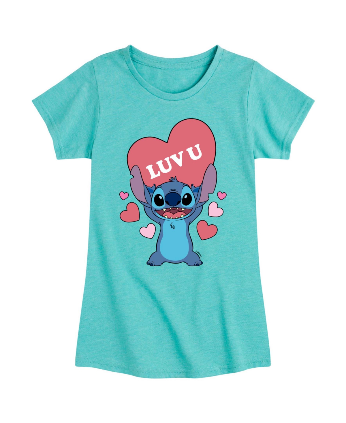 Click here for Disney Girls 7-16 Lilo & Stitch Hearts Fitted Crew... prices