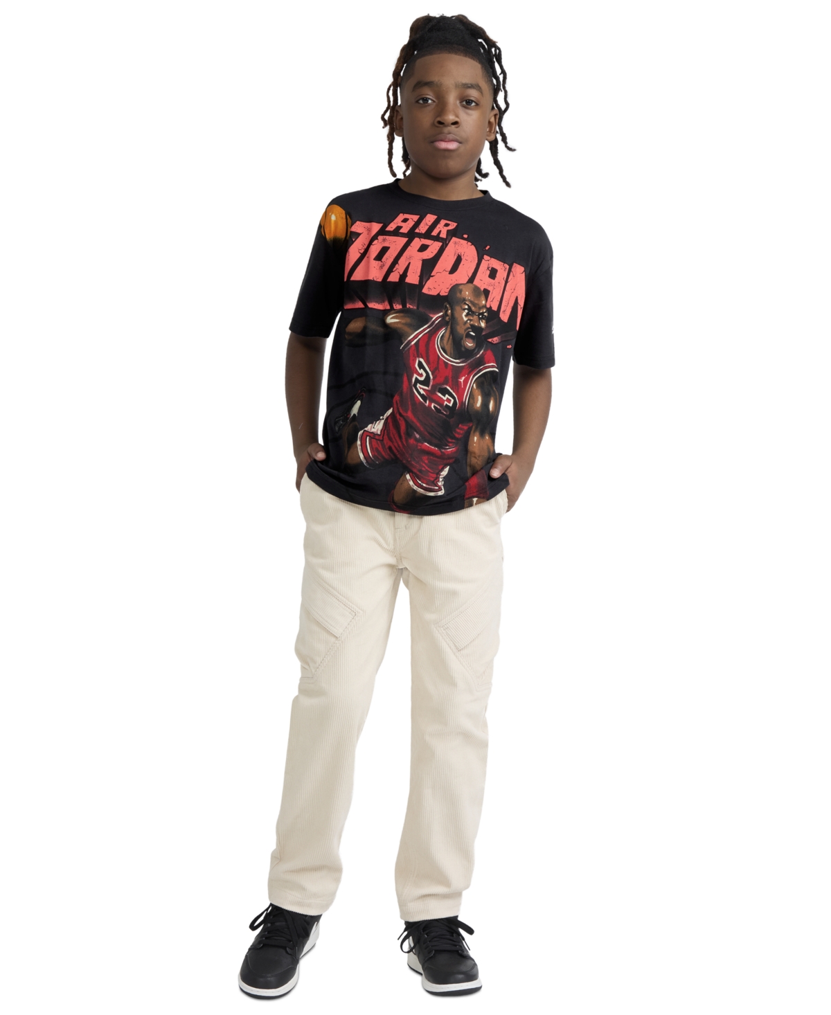 Click here for Jordan Boys 8-20 Slam Dunk Crewneck T-Shirt - Blac... prices