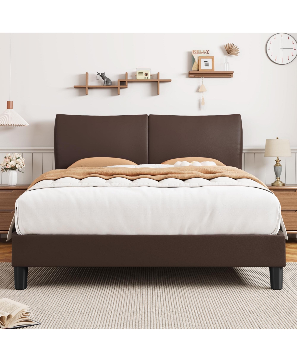Click here for gaomon Queen Platform Bed Frame with Headboard - B... prices