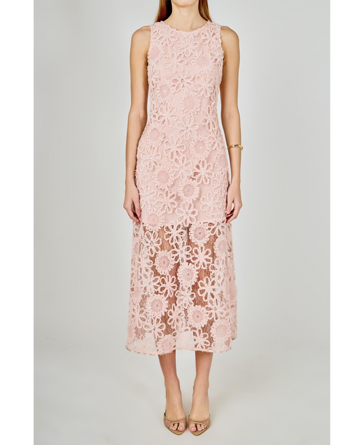 Click here for endless rose Womens Lace Cami Maxi Dress - Pink prices