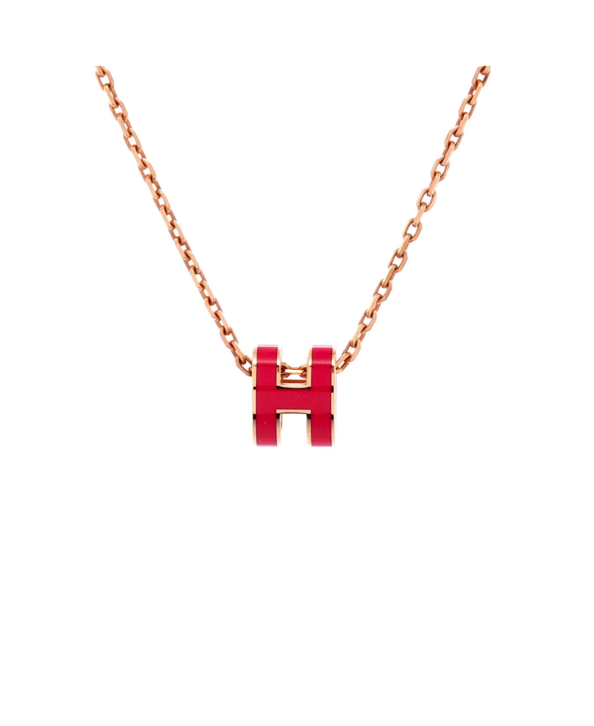 Click here for Pre-Owned Hermes Pop H Pendant Chain Necklace - En... prices