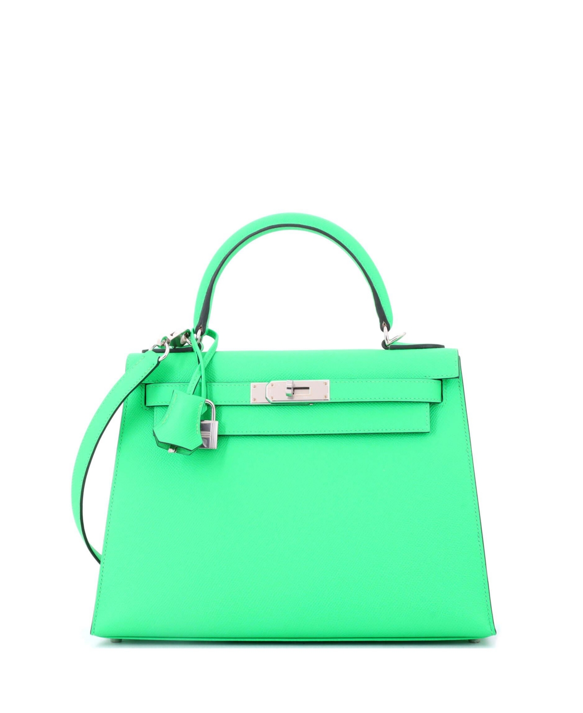 Click here for Pre-Owned HERMES Kelly 28 Handbag Green Epsom with... prices