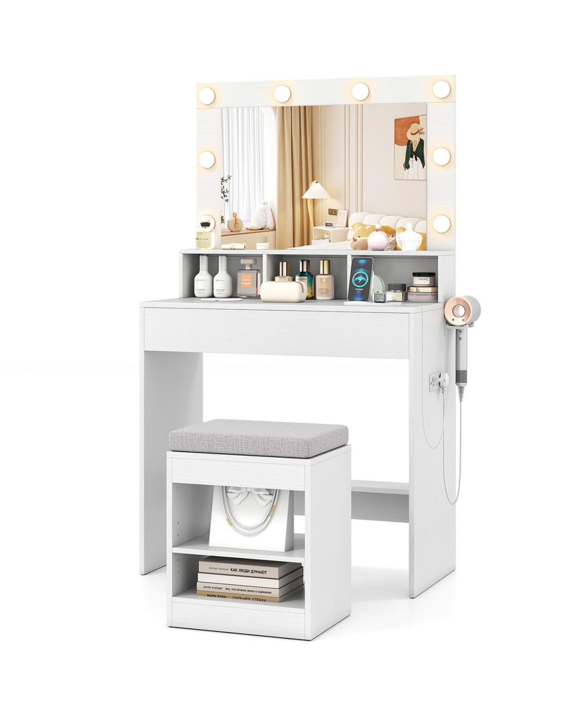 Click here for Volenca 31.5" Vanity Desk with Lighted Mirror... prices