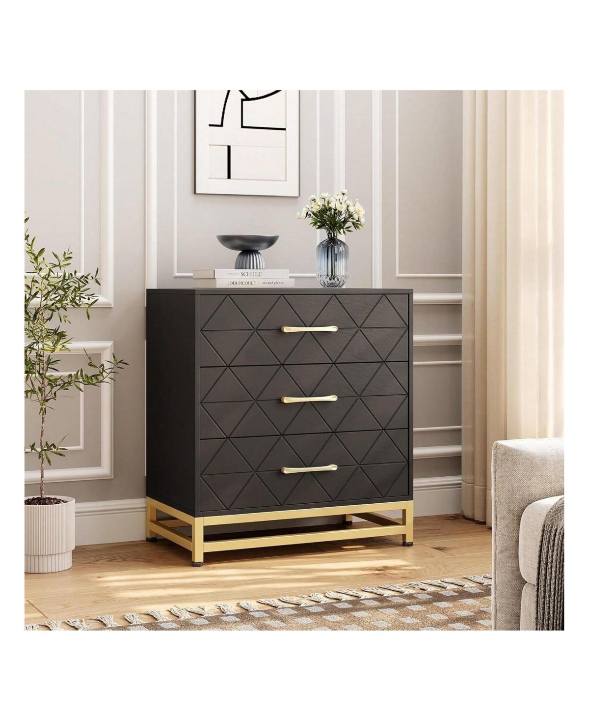 Click here for gaomon White 3-Drawer Wood Dresser  Bedroom Nights... prices