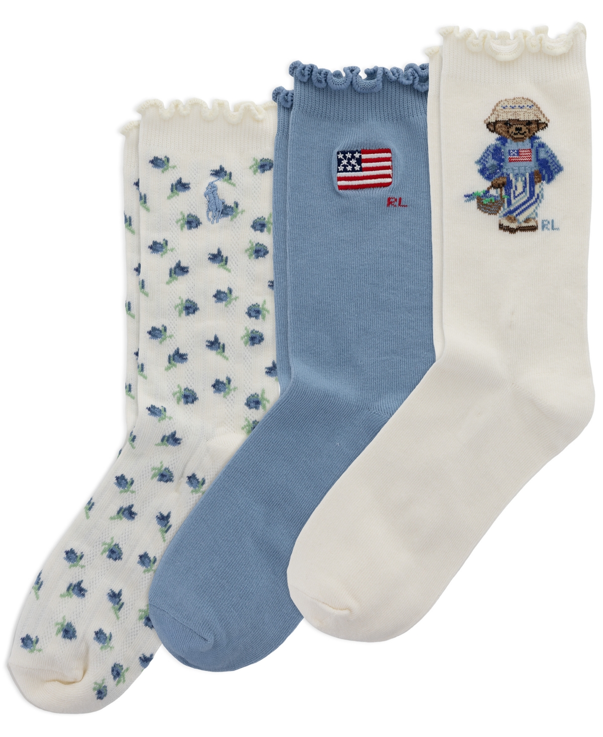 Click here for Polo Ralph Lauren Girls 4-11 Blueberry Bear Socks... prices