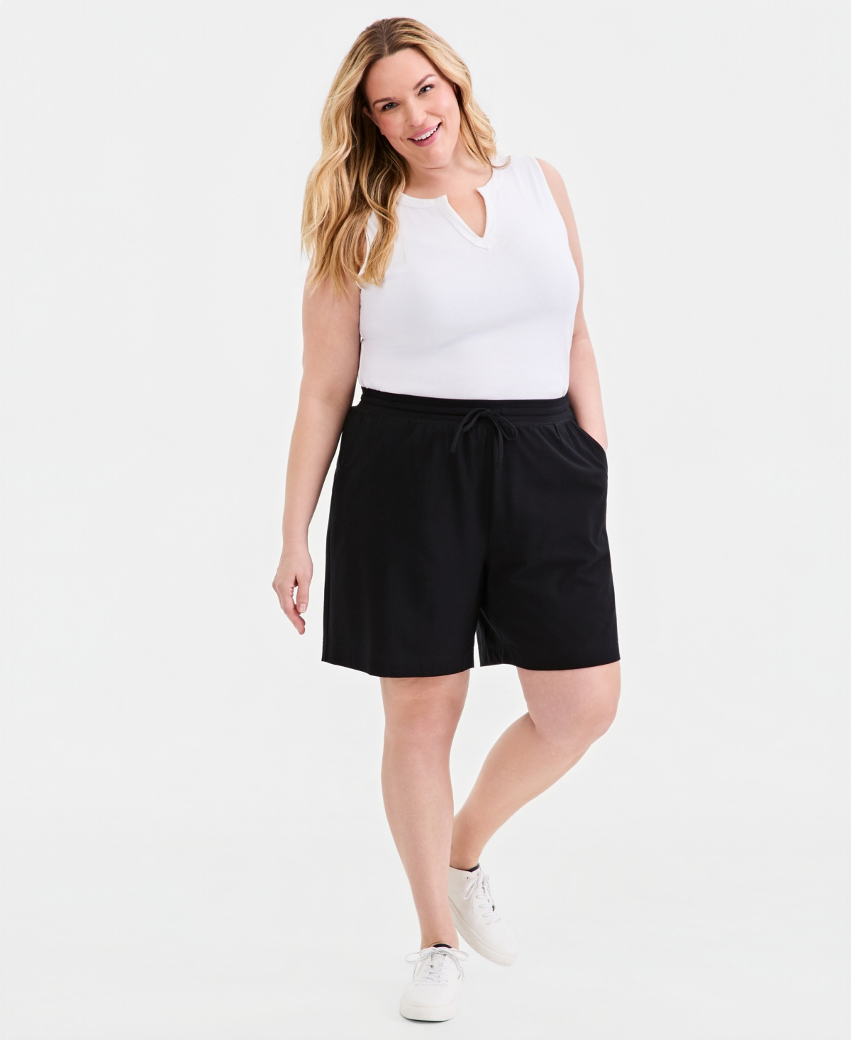 Click here for Style & Co Plus Size Solid Knit Shorts  Macys Excl... prices