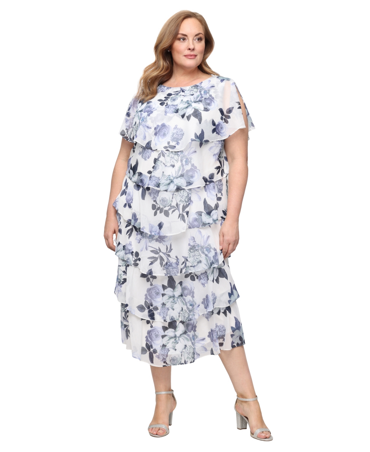 Click here for Sl Fashions Plus Size Printed Crew Neck Tea Length... prices