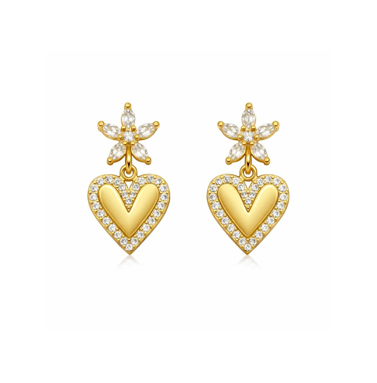 Click here for Hollywood Sensation Bloom Heart Drop Earrings - Go... prices