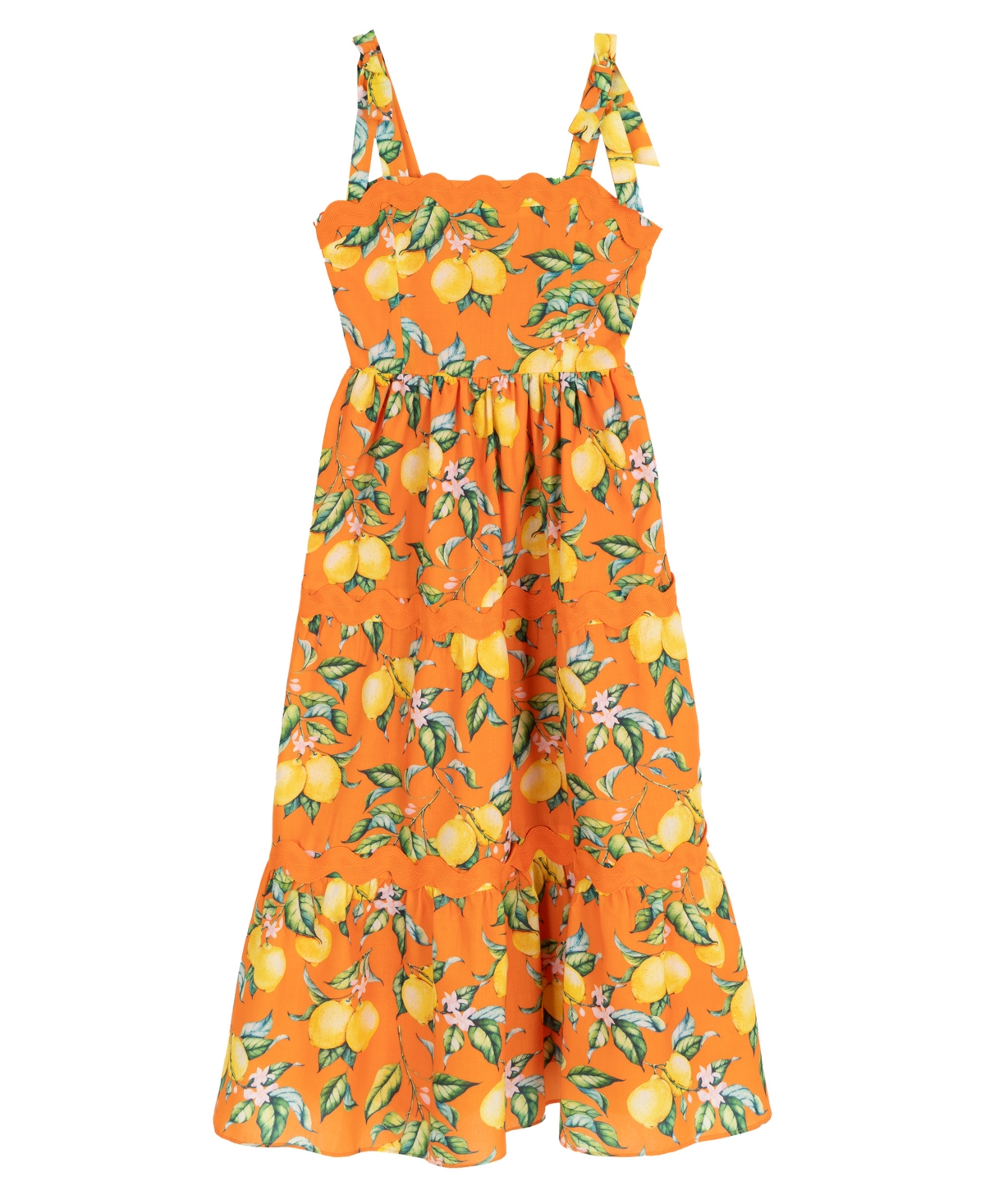 Click here for Rare Editions Girls 7-16 Printed Lemon Tiered Maxi... prices