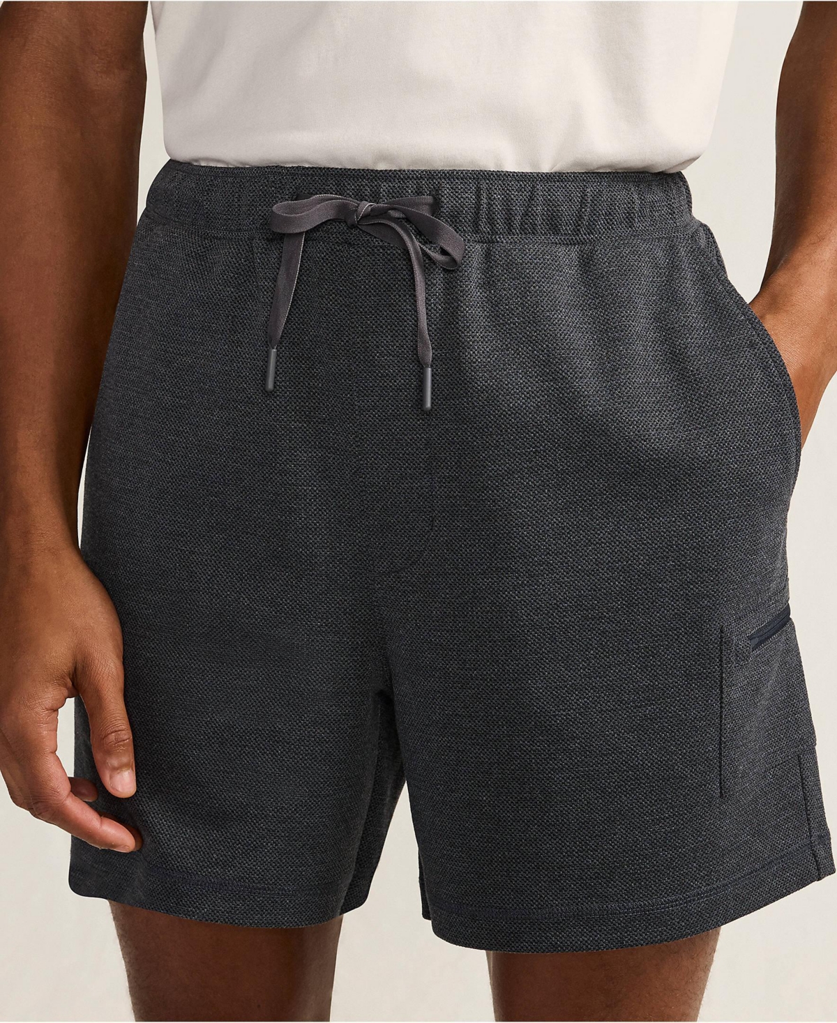 Click here for Lands End Mens Pique Short - Dark charcoal heather prices