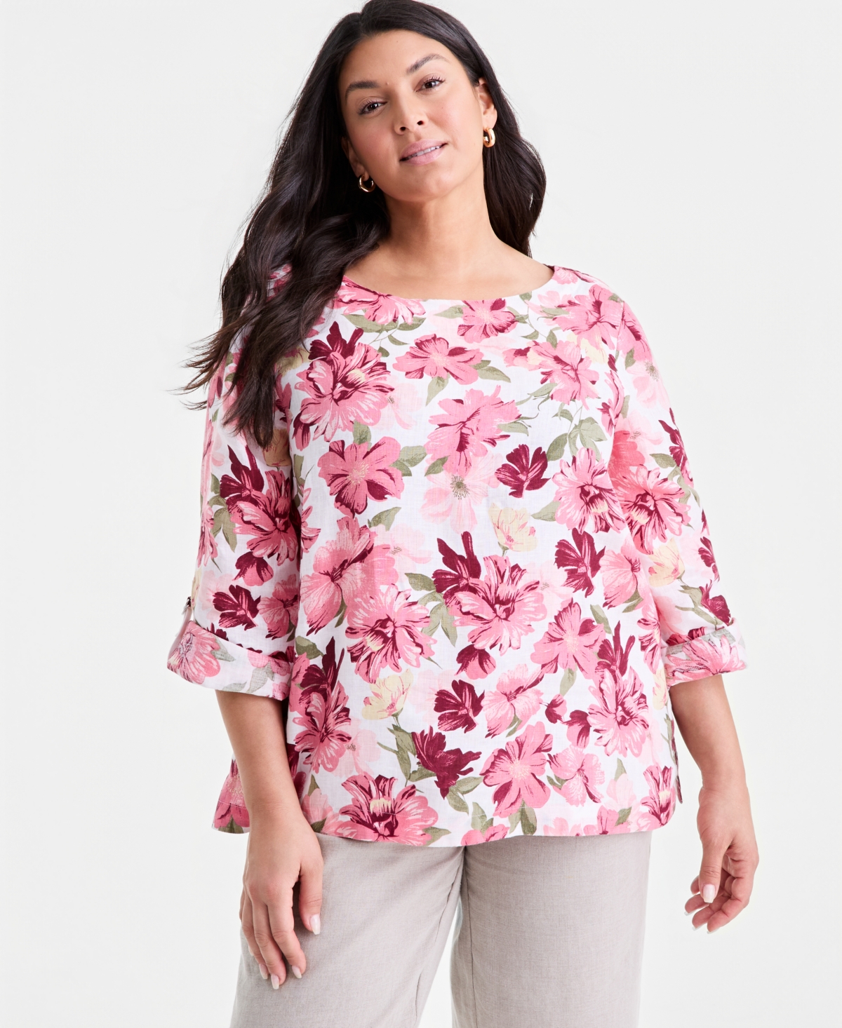 Click here for Charter Club Plus Size Solid Crewneck Top  Macys E... prices