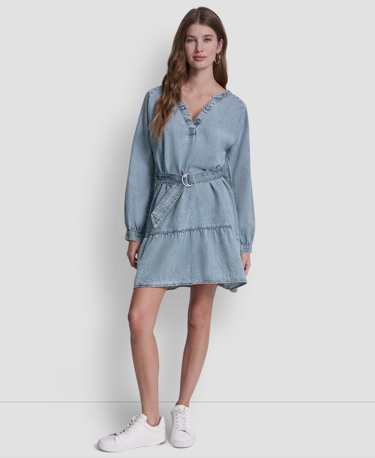 Click here for Dkny Jeans Womens V-Neck A-Line Dress - Reflection prices