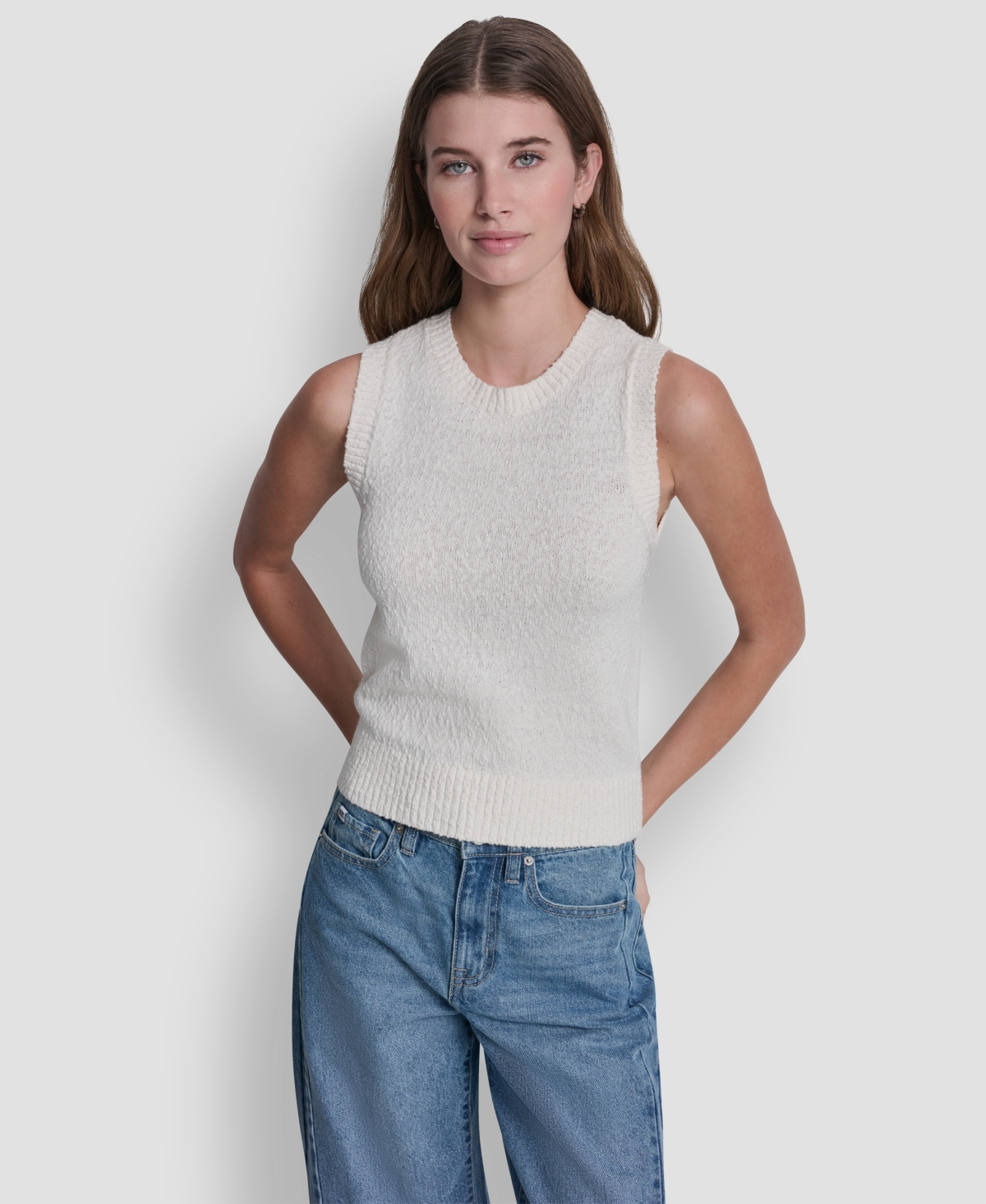 Click here for Dkny Jeans Womens Crewneck Pull-On Sweater - Ivory prices