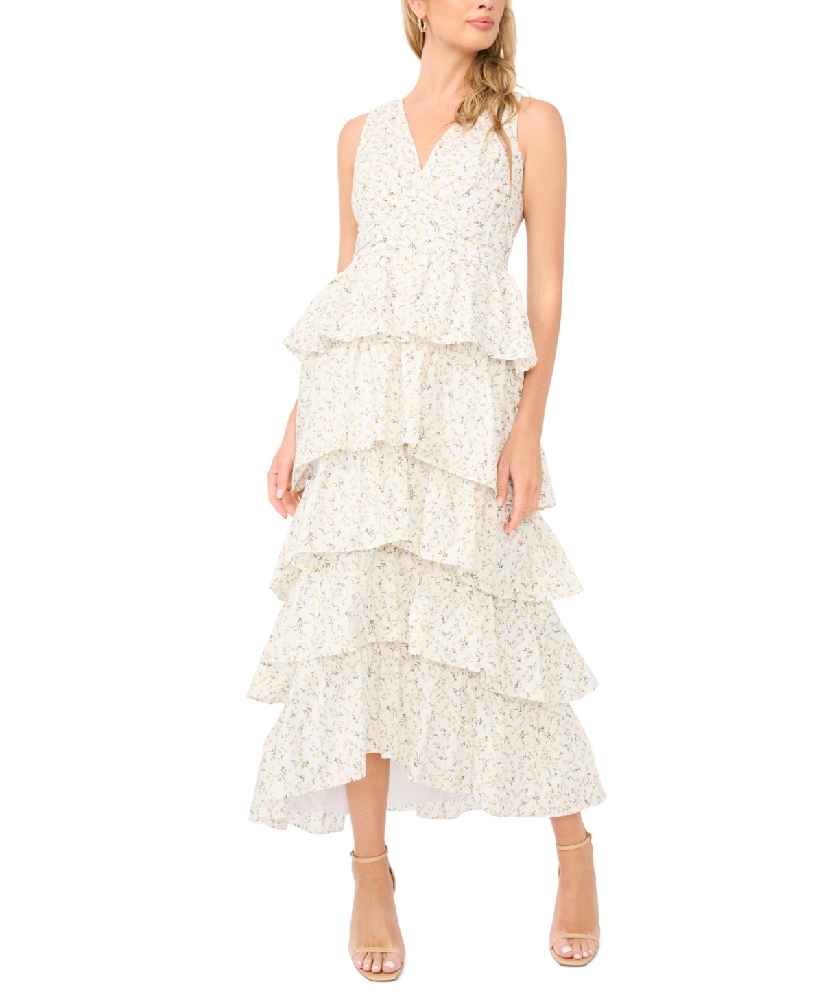 Click here for 1.state Womens Cascading V-Neck Ruffle Maxi Dress... prices