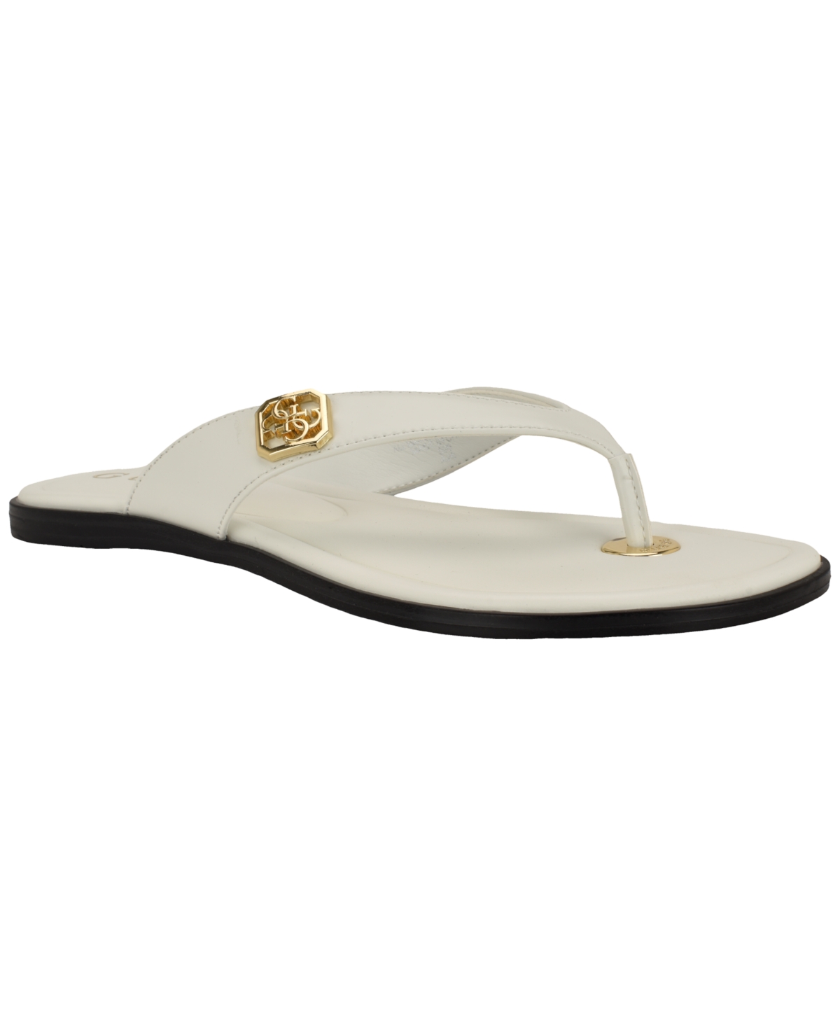 Click here for Guess Womens Lexing Logo Slip-On Flat Sandals - Wh... prices
