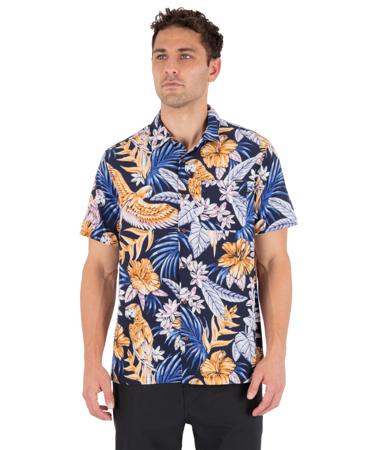 Click here for Hurley Mens Relaxed-Fit Point Collared Shirt - Obs... prices