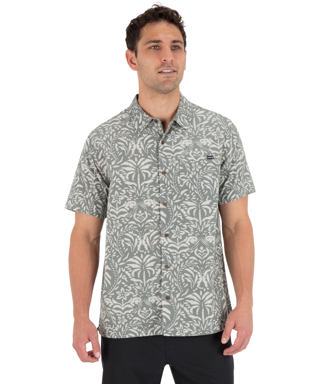Click here for Hurley Mens Relaxed-Fit Point Collared Shirt - Gra... prices