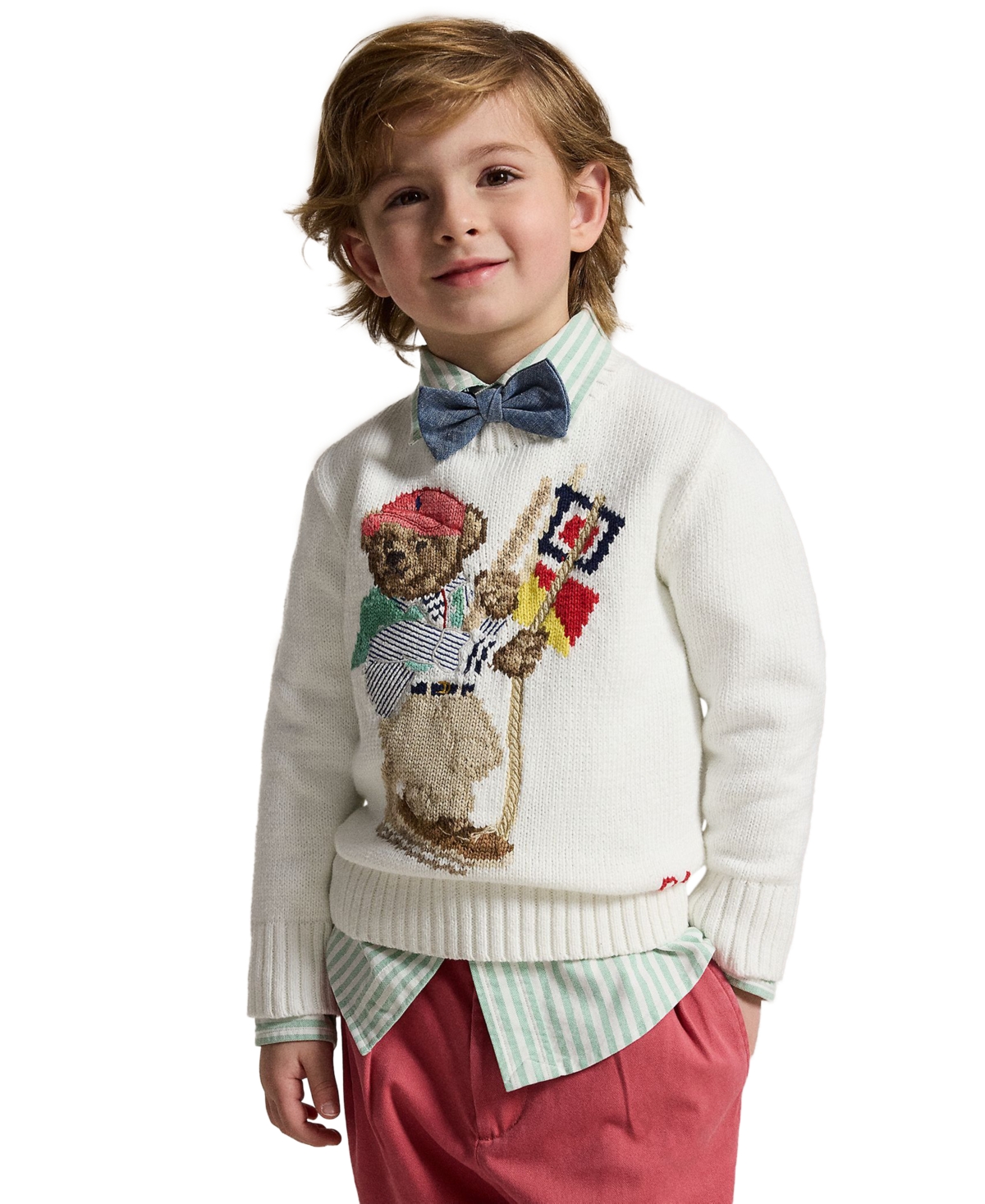 Click here for Polo Ralph Lauren Boys 2-7 Crewneck Sweater - Whit... prices
