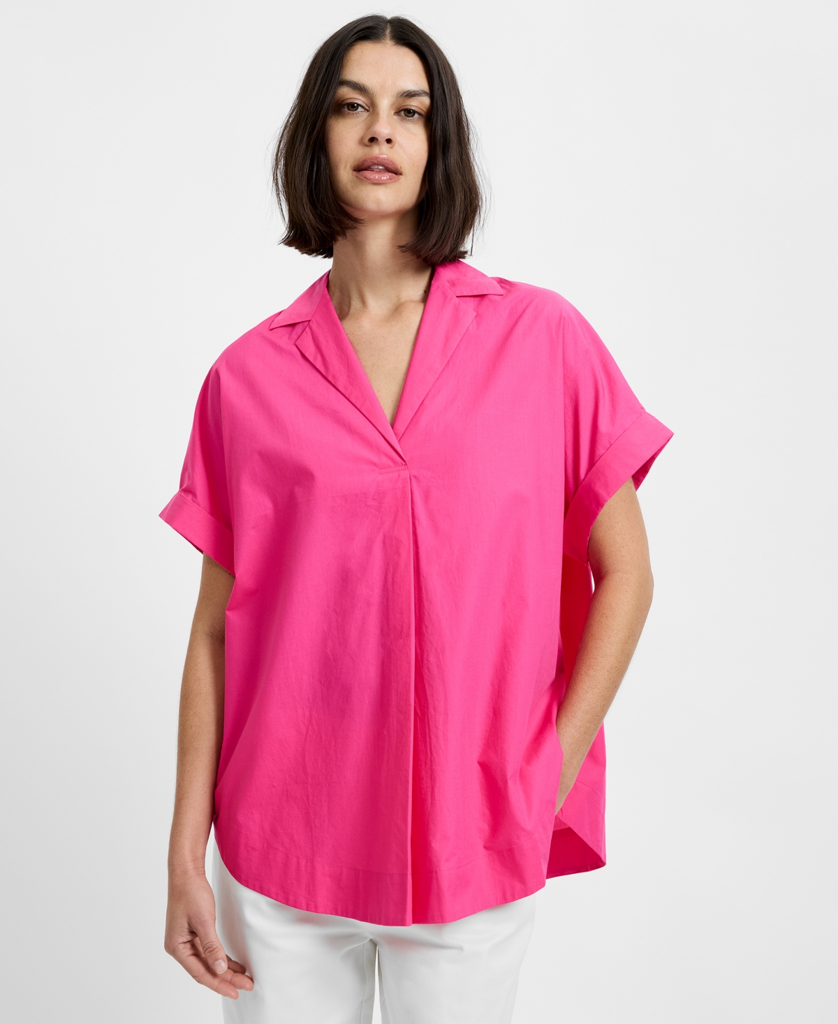 Click here for French Connection Womens Poplin Collared Top - Ele... prices