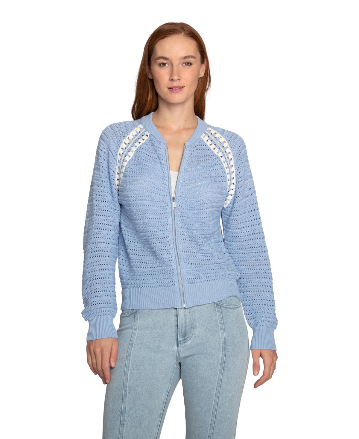 Click here for Belle & Bloom Womens Meadow Breeze Zip Knit Sweate... prices