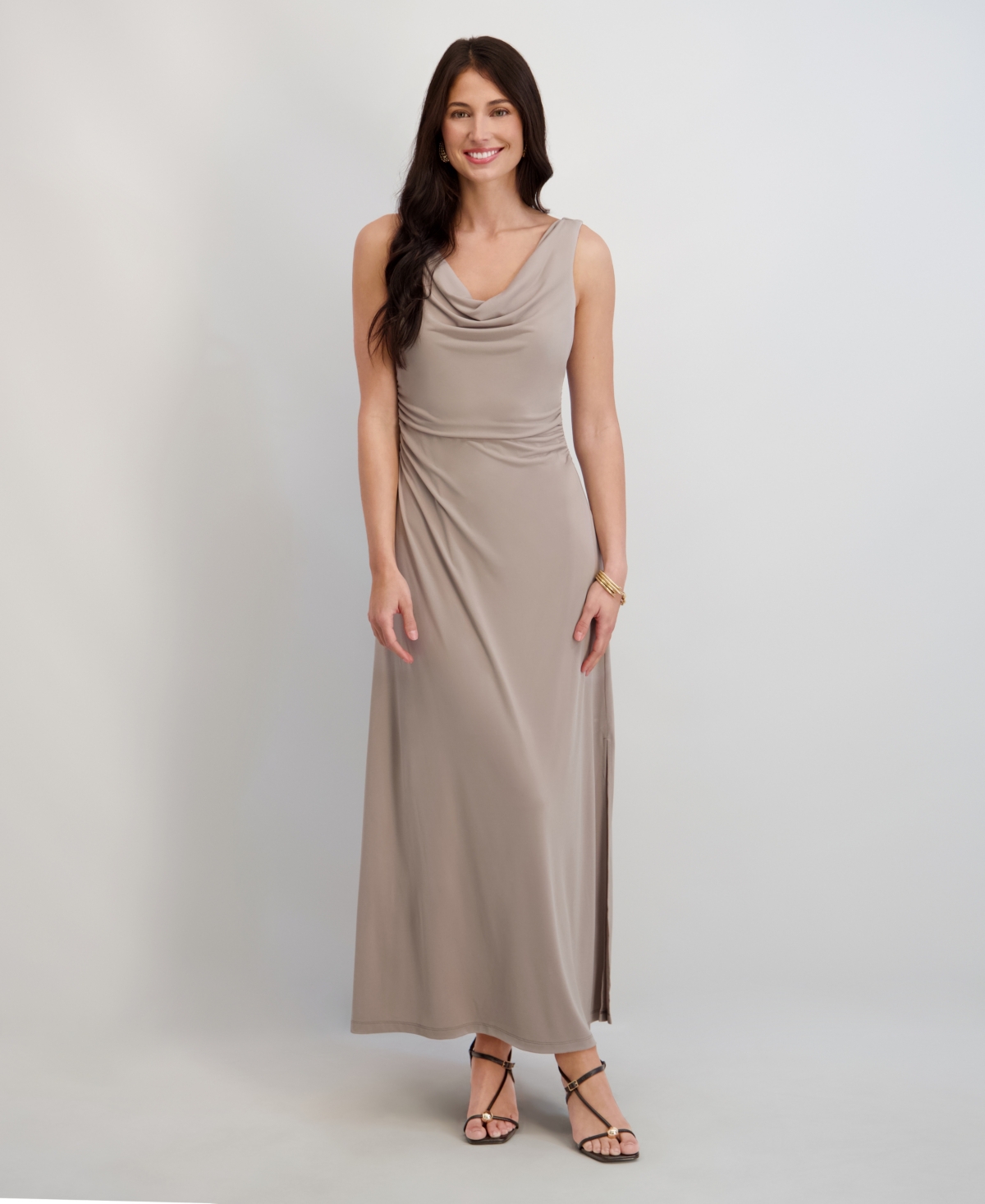 Click here for kensie Womens Draped Cowlneck Sleeveless Maxi Dres... prices