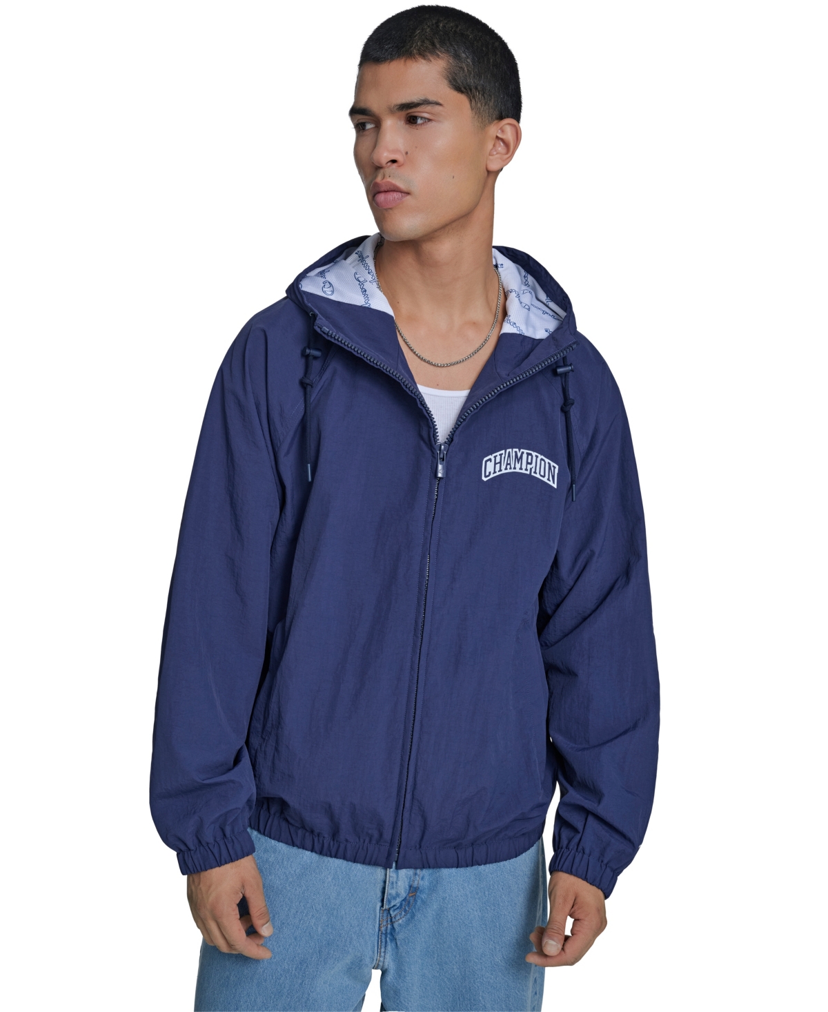 Click here for Champion Mens Packable Windbreaker Jacket - Navy P... prices