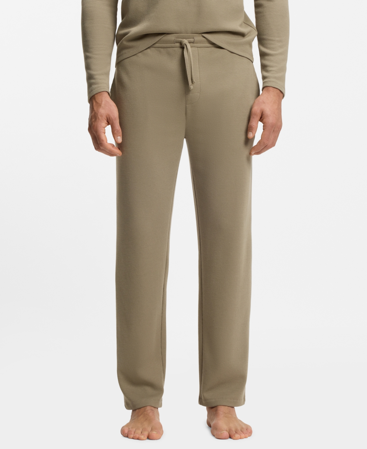 Click here for Boss Mens Waffle-Knit Jogger Pants - Muted Green prices