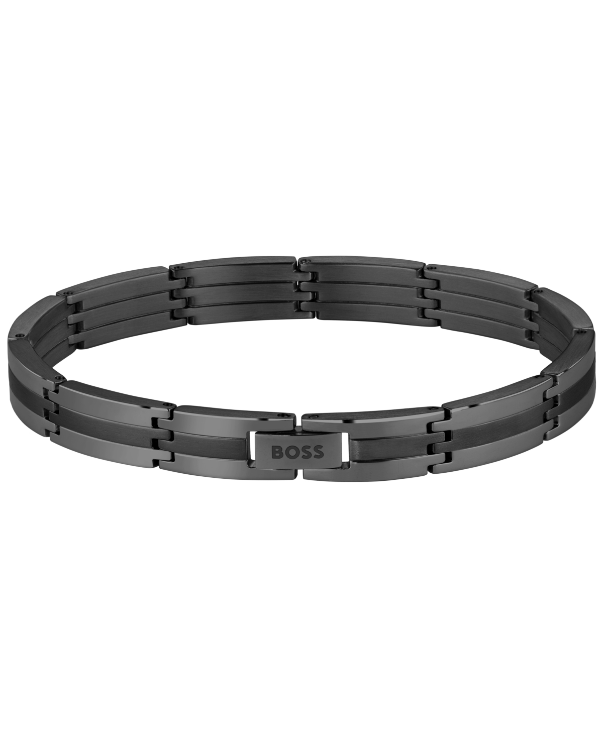 Click here for Hugo Boss Men Brooks Ionic Plated Black Steel Brac... prices