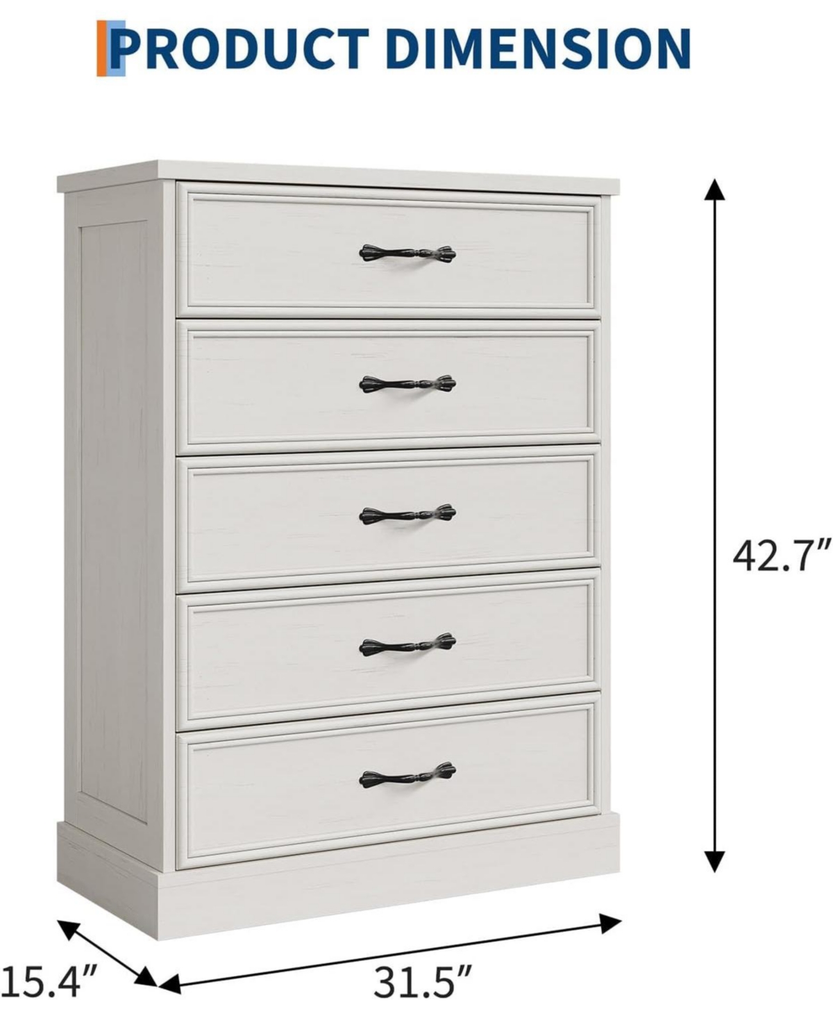 Click here for gaomon 5 Drawer Dresser for Bedroom  Wooden 5 Ches... prices