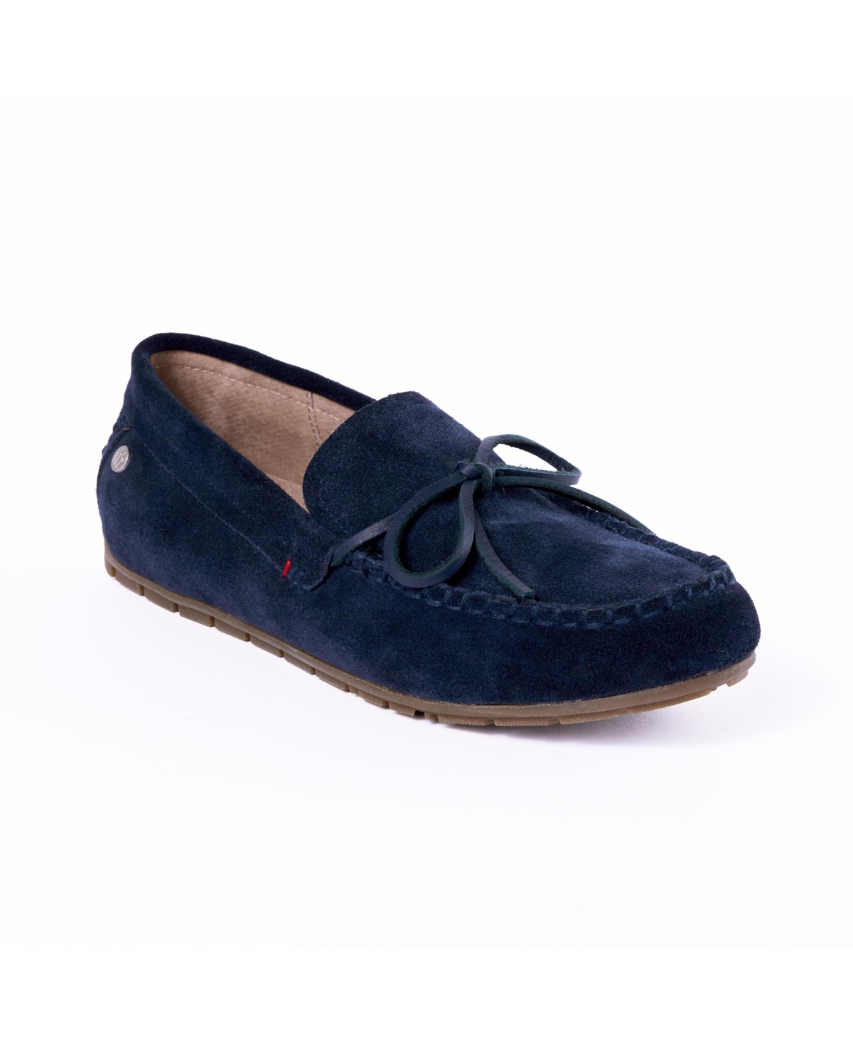 Click here for Minnetonka Mens Suede Loafer Moc - Navy prices