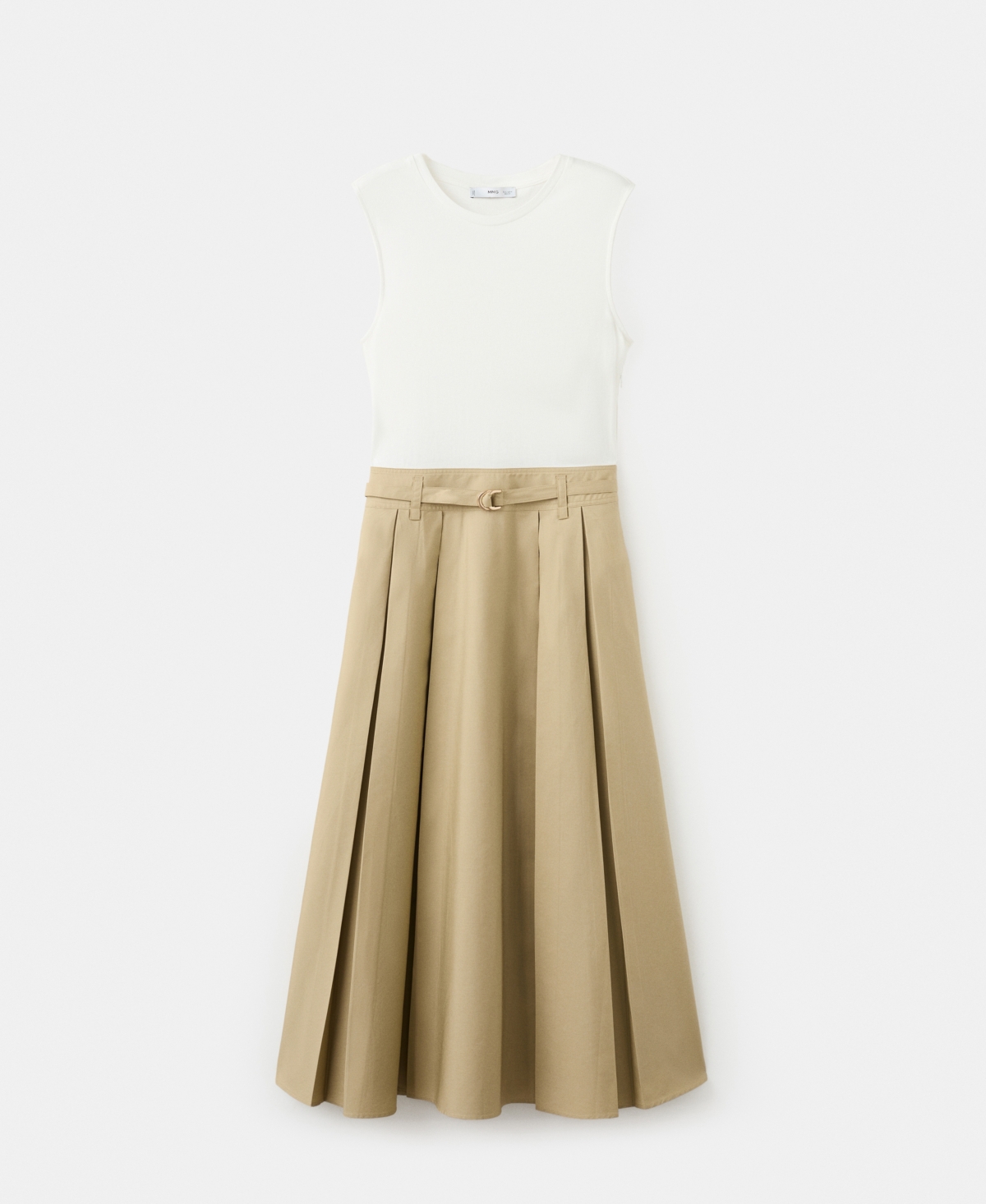 Click here for Mango Womens Belt Flared Midi-Dress - Medium Brown prices