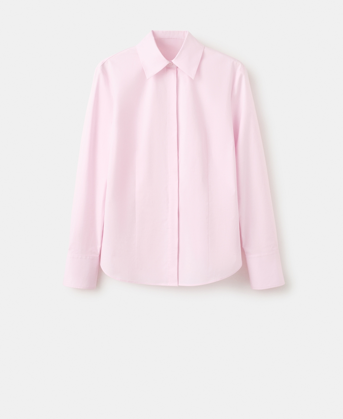 Click here for Mango Womens Slim-Fit Poplin Shirt - Pink prices