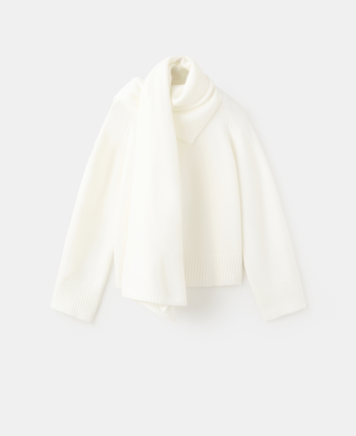 Click here for Mango Womens Scarf Knitted Sweater - Ecru prices