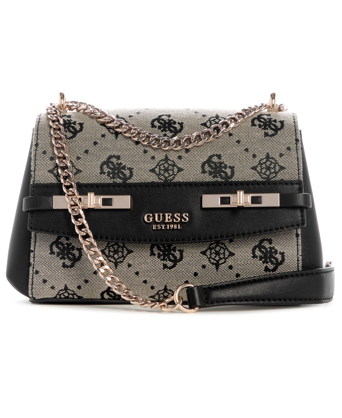 Click here for Guess Melinda Logo Mini Crossbidy Bag - Black Logo prices