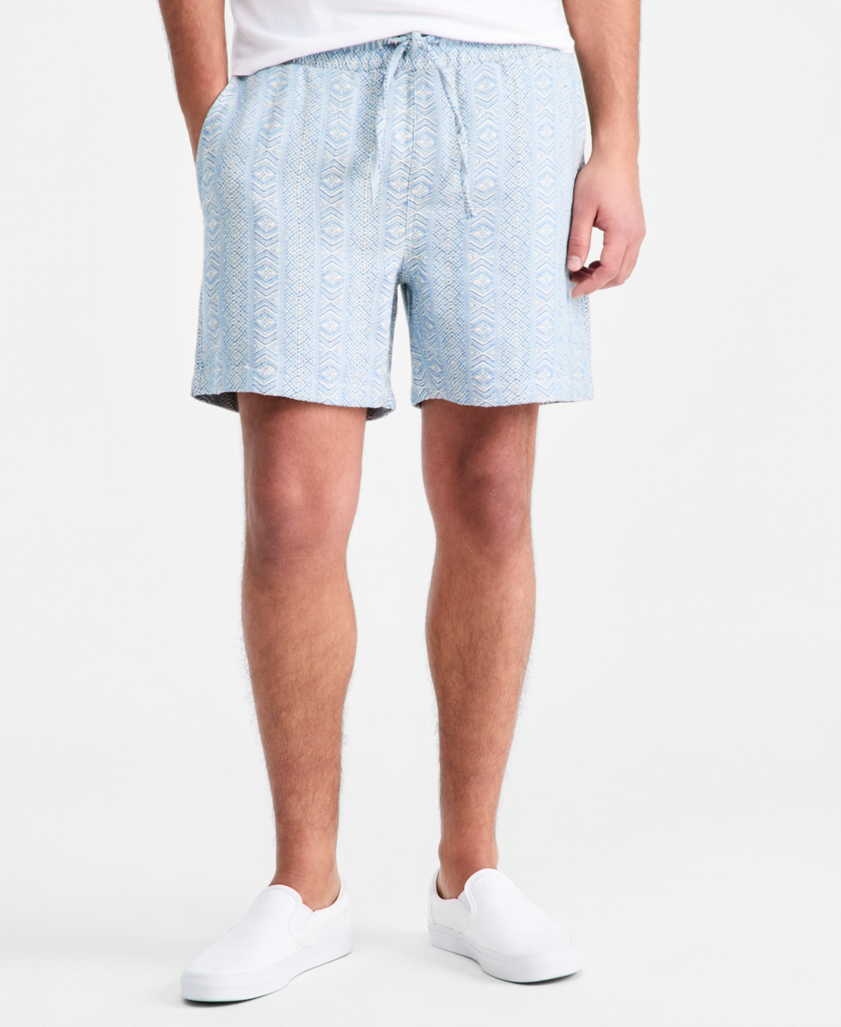 Click here for Sun + Stone Mens Aqua Geo Cotton Shorts  Macys Exc... prices