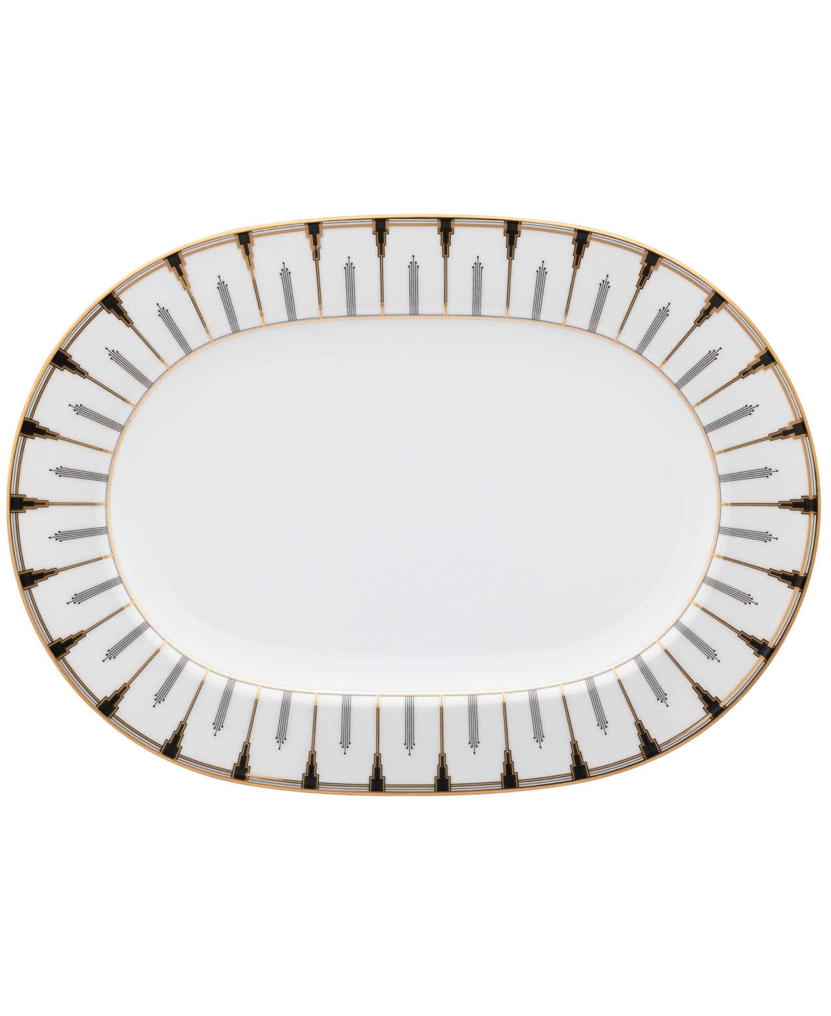 Click here for Noritake Empire Gold-Tone Oval Platter - Gold  Whi... prices