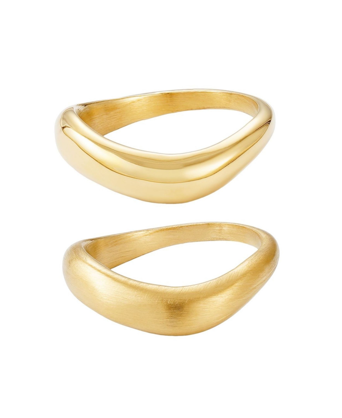 Click here for Adornia Tarnish Resistant Gold Nesting Curved Band... prices