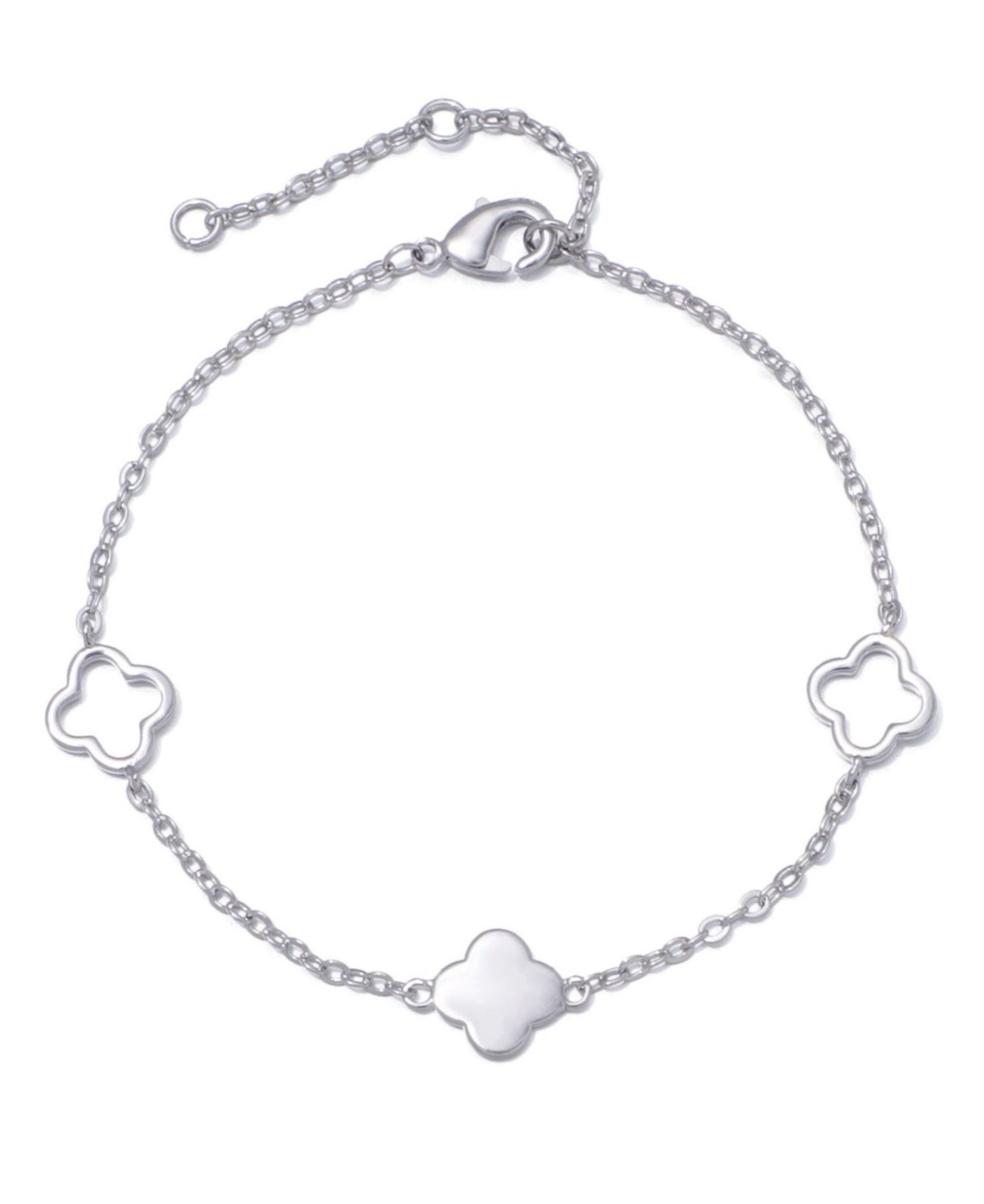 Click here for Adornia Silver Clover Station Bracelet - Silver prices