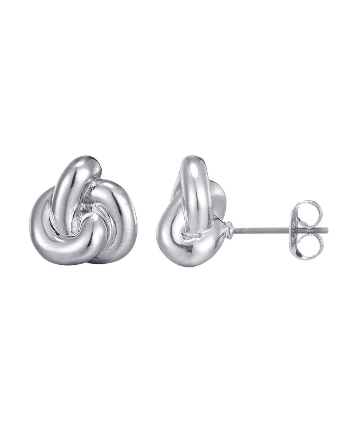 Click here for Adornia Silver Chubby Knot Stud Earrings - Silver prices